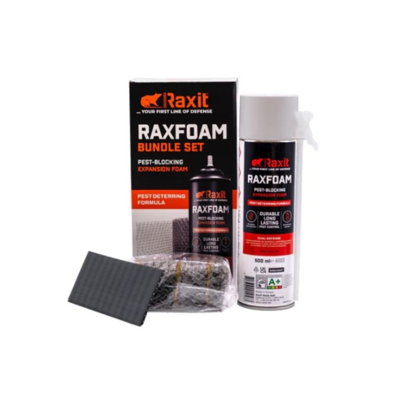 RAXFOAM Mousse expansive Anti-Rongeurs 500 ml + Grillage Raxit